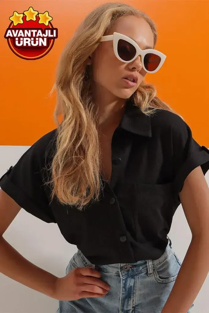 Trend Alacati Stili Ženska košulja Alc-X8724, Crna