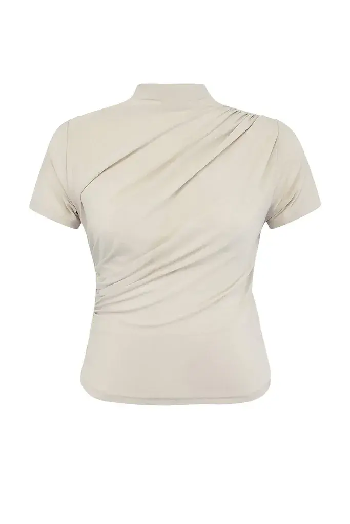 Trendyol Curve Ženska bluza Tbbaw26Af00053, Bež