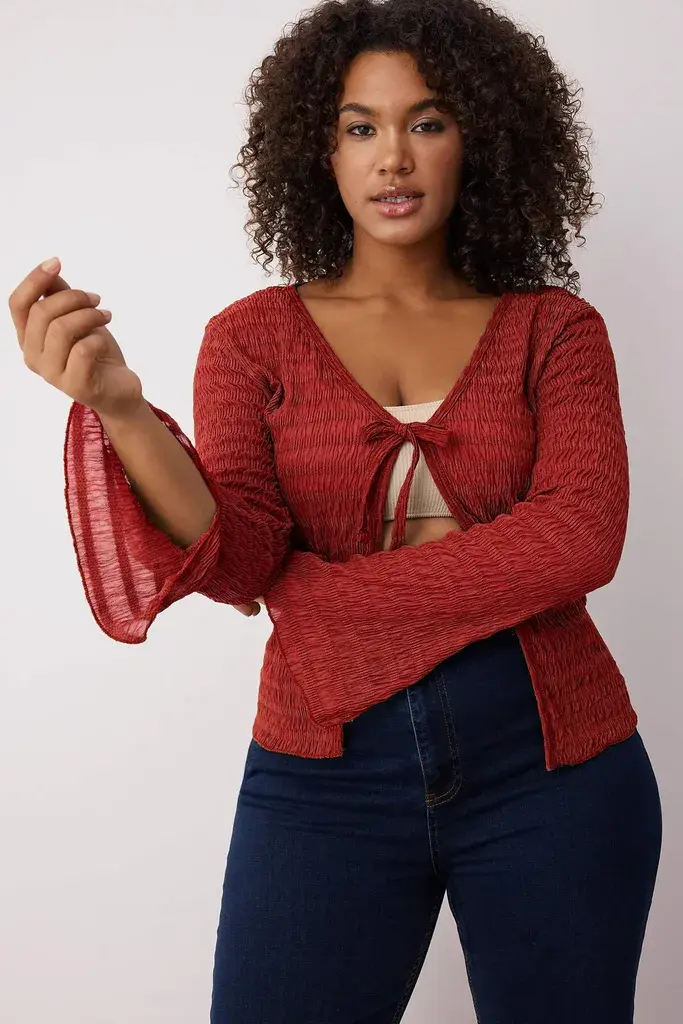 Trendyol Curve Ženska bluza Tbbaw26Af00032, Bordo