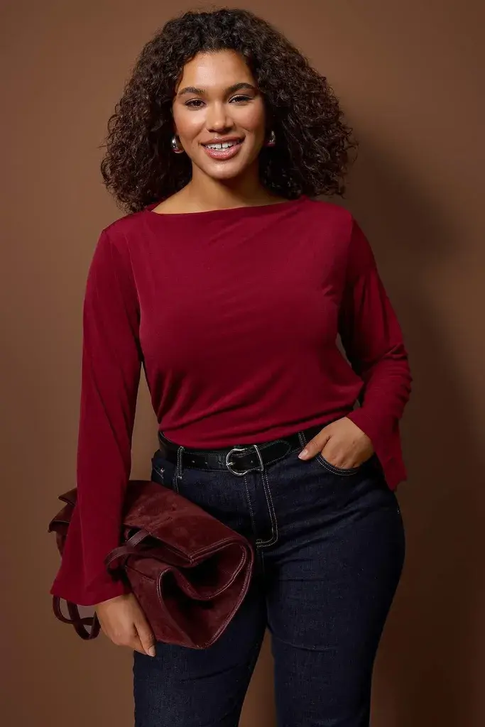 Trendyol Curve Ženska bluza Tbbaw26Af00103, Bordo
