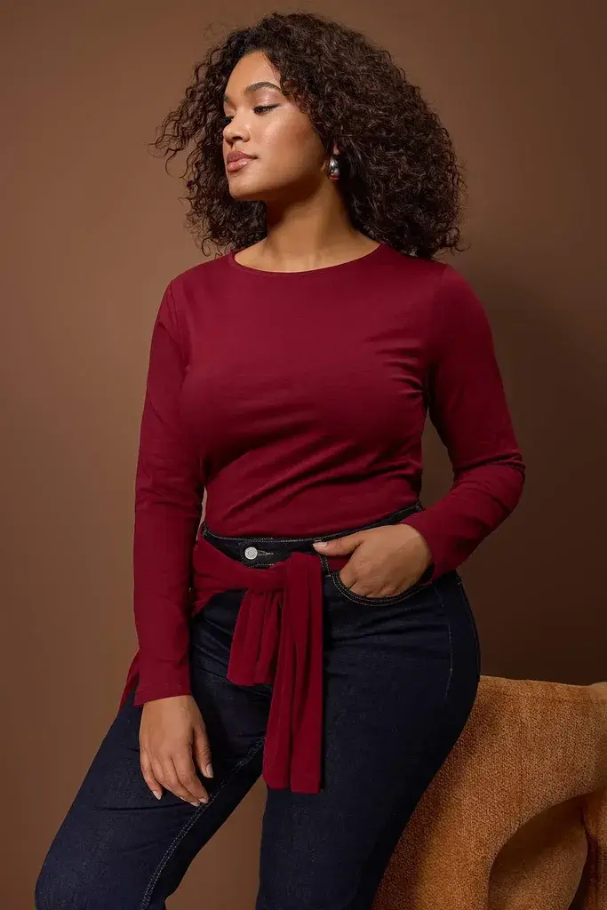 Trendyol Curve Ženska bluza Tbbaw26Af00027, Bordo