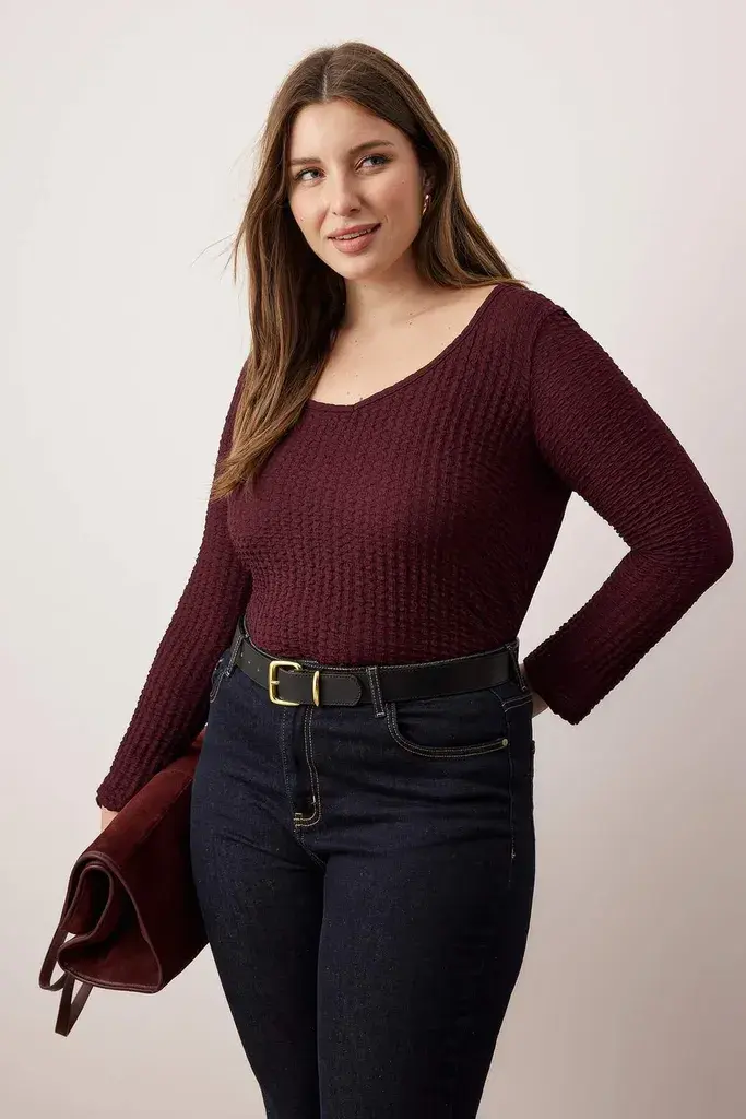 Trendyol Curve Ženska bluza Tbbaw26Af00034, Bordo