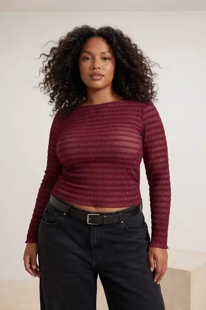 Trendyol Curve Ženska bluza Tbbaw26Af00030, Bordo