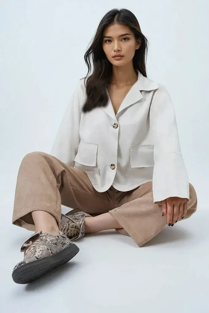 Trend Alacati Stili Ženska jakna Alc-X14437, Krem
