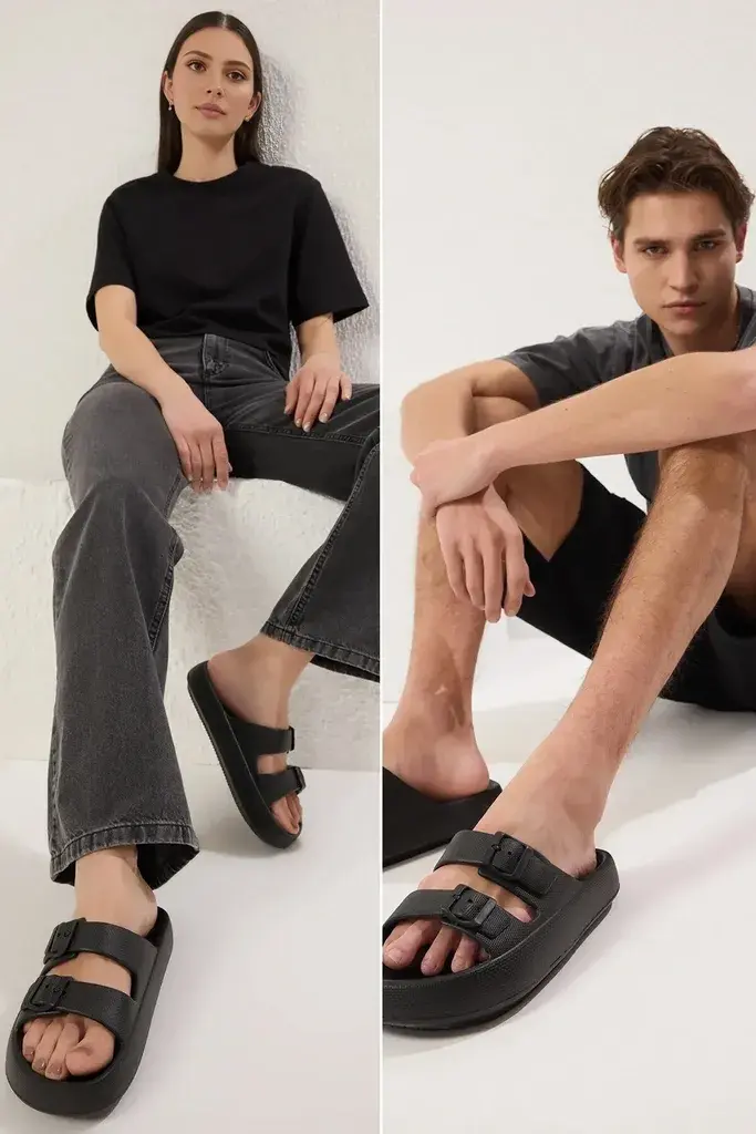 Trendyol Shoes Ženske papuče TAKSS25TE00019, Crne