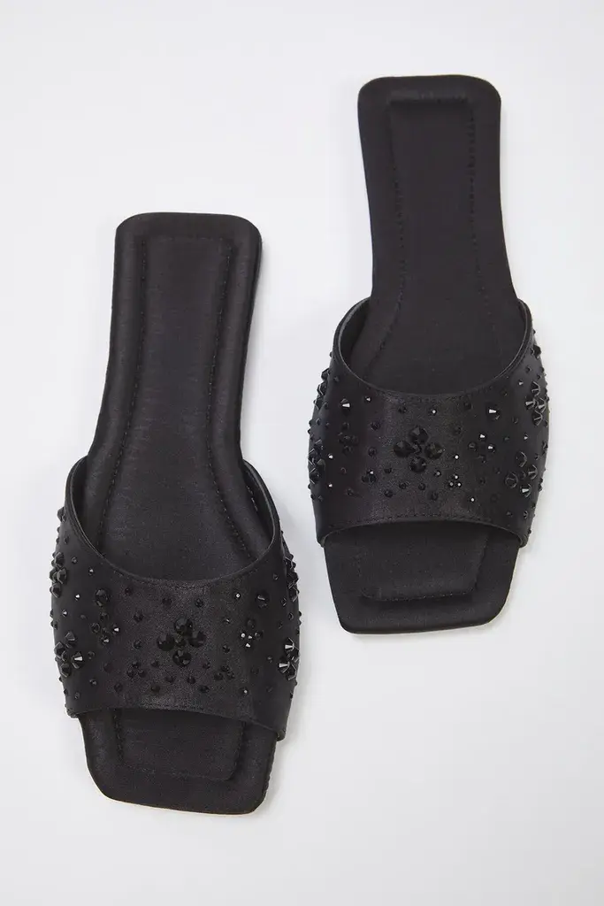 Trendyol Shoes Ženske papuče Takss25Te00025, Crne