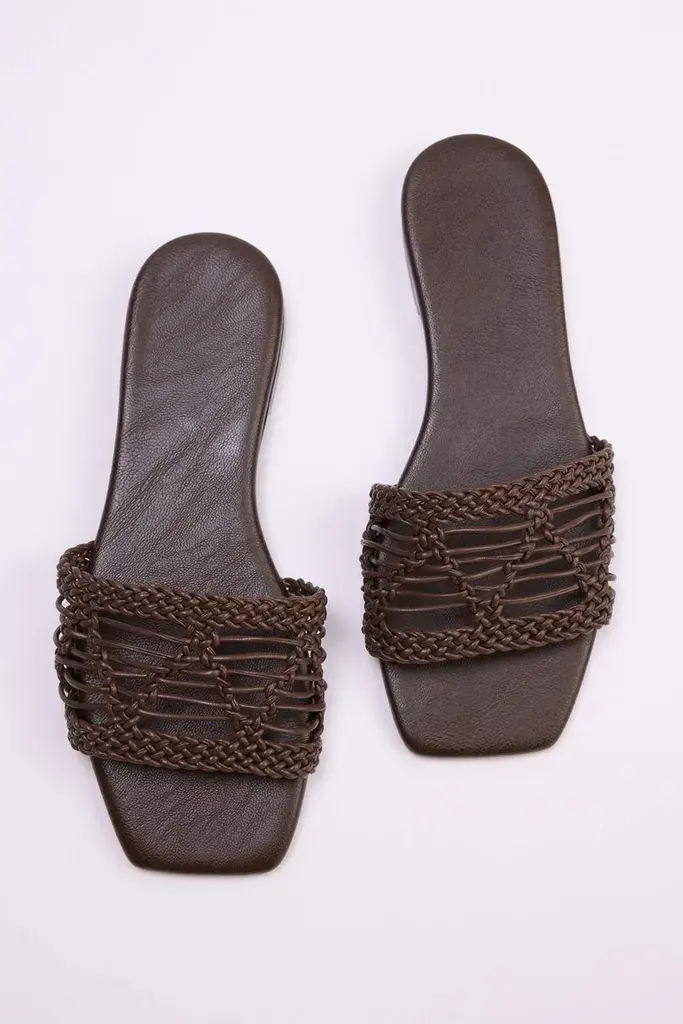 Trendyol Shoes Ženske papuče Takss26Te00019, Smeđe