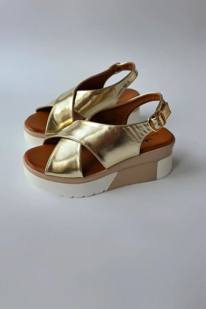 Obuca Trend Ženske sandale sa platformom S1282, Zlatne boje