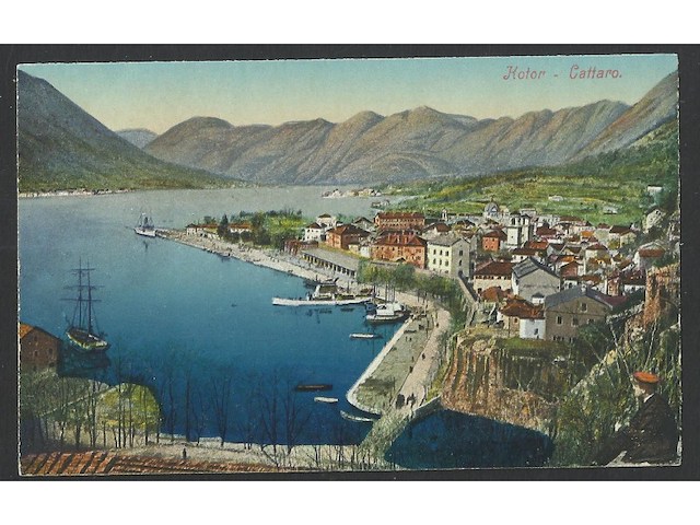 crna gora - kotor - panorama - luka, pristaniste 1916