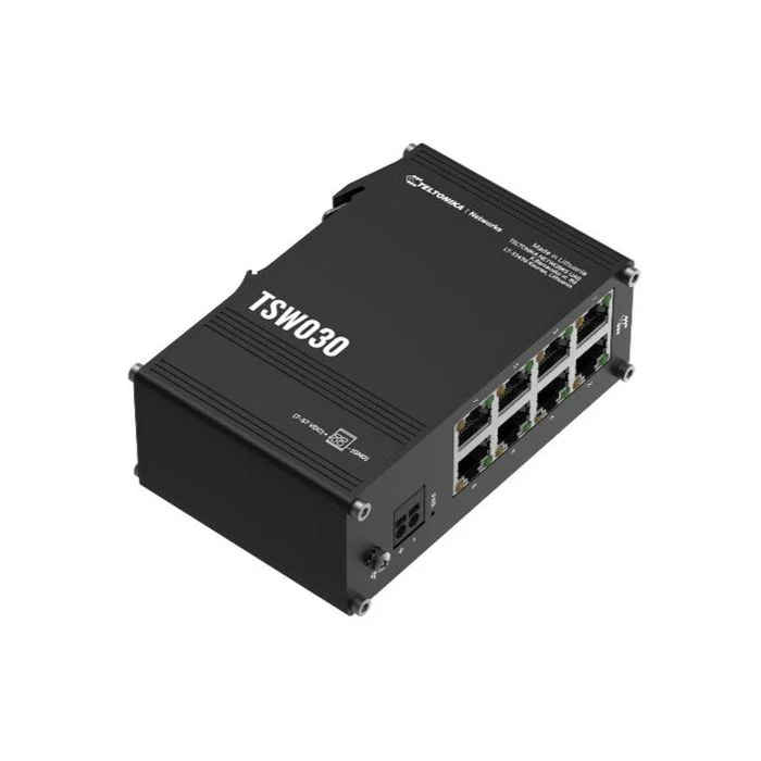 TELTONIKA TSW030 industrijski Ethernet svič, 8 x 10/100, DIN šina