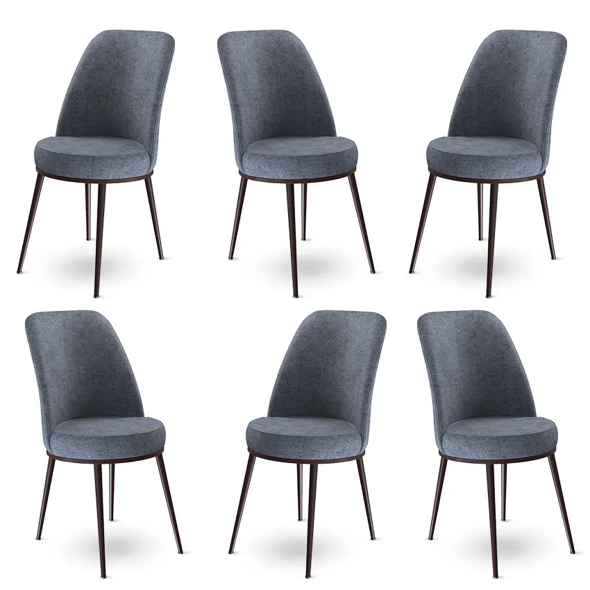 Hanah Home Set 6 trpezarijskih stolica Dexa Sivo-Braon
