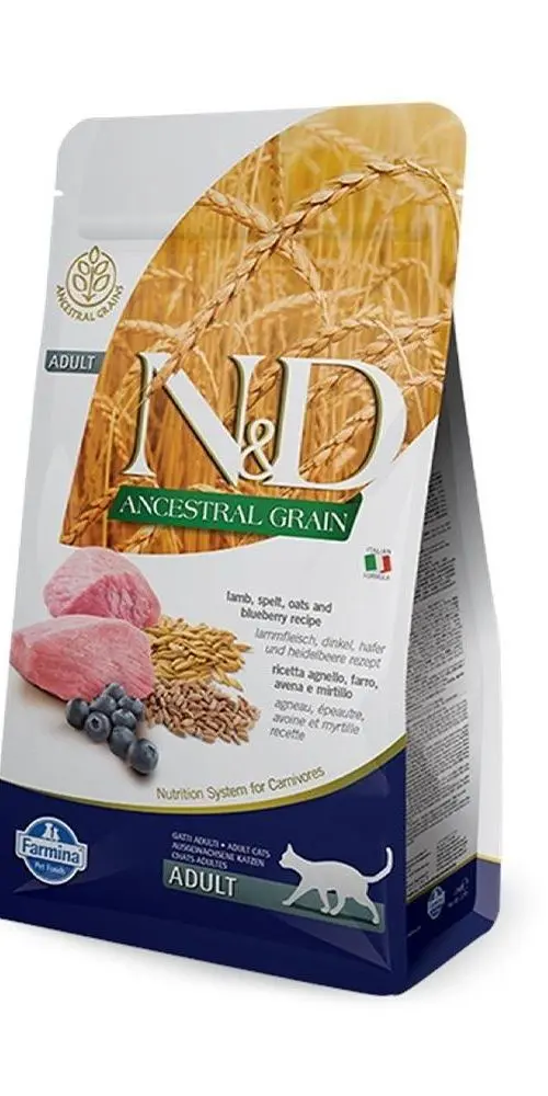 N&D Suva hrana za odrasle mačke, Jagnjetina i borovnica, 1.5kg