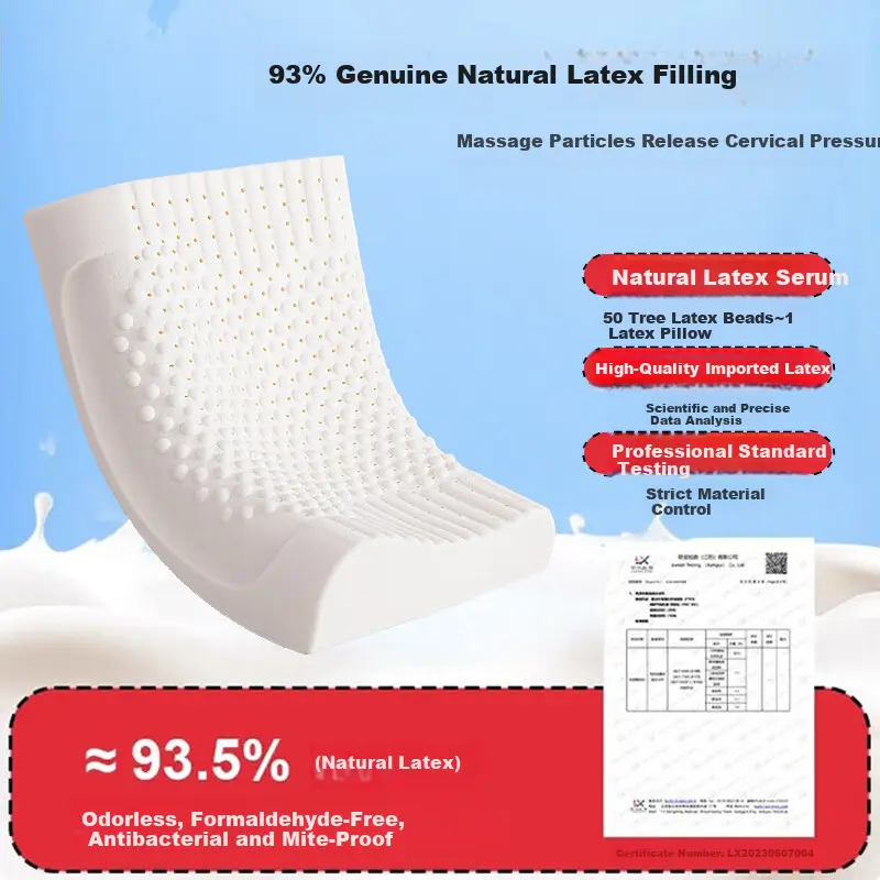 Miniso Jastuk, Prirodni lateks, Antibakterijski, Podrška za vrat