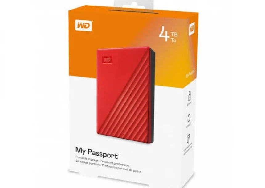 HDD WD EXT 2.5" My Passport USB 3.2 4TB Red WDBPKJ0040BRD-WESN