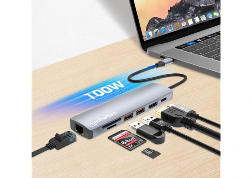 Manhattan USB-C PD 7-in-1 4K Multiport Hub