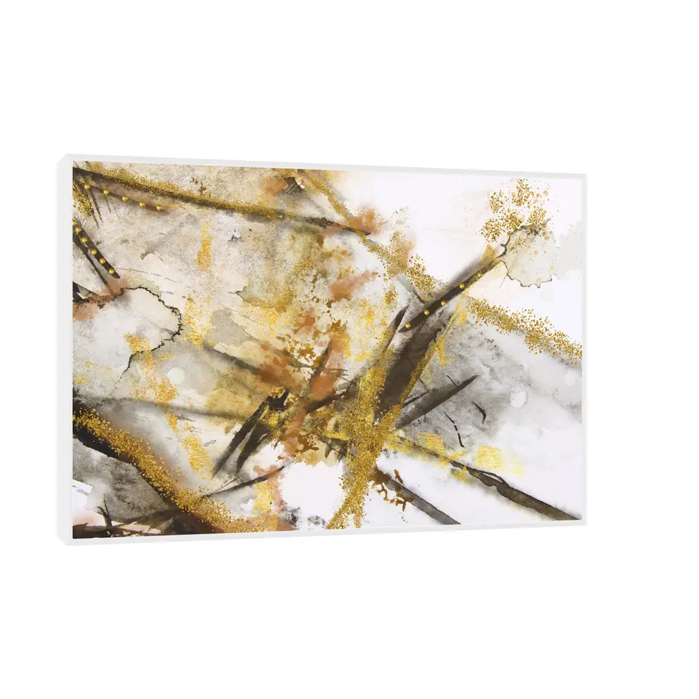 Canvas Slika na platnu Zlatna muzika, Sa ramom, 45 x 30 cm, Beli