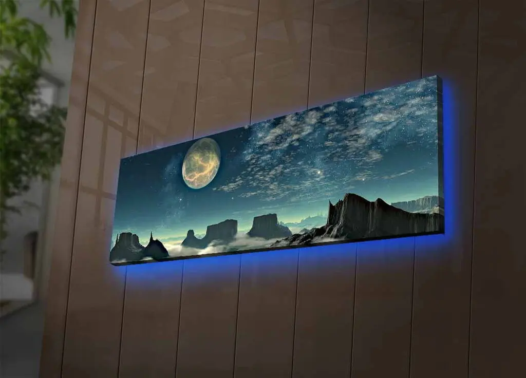 Wallity Slika na platnu sa LED osvetljenjem 30x90cm