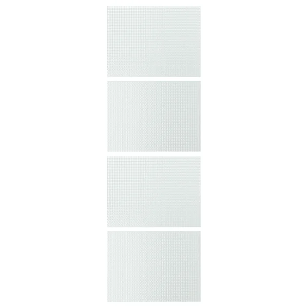 4 panela za okvir kliznih vrata, staklo s kvadratnom šarom, 75x236 cm