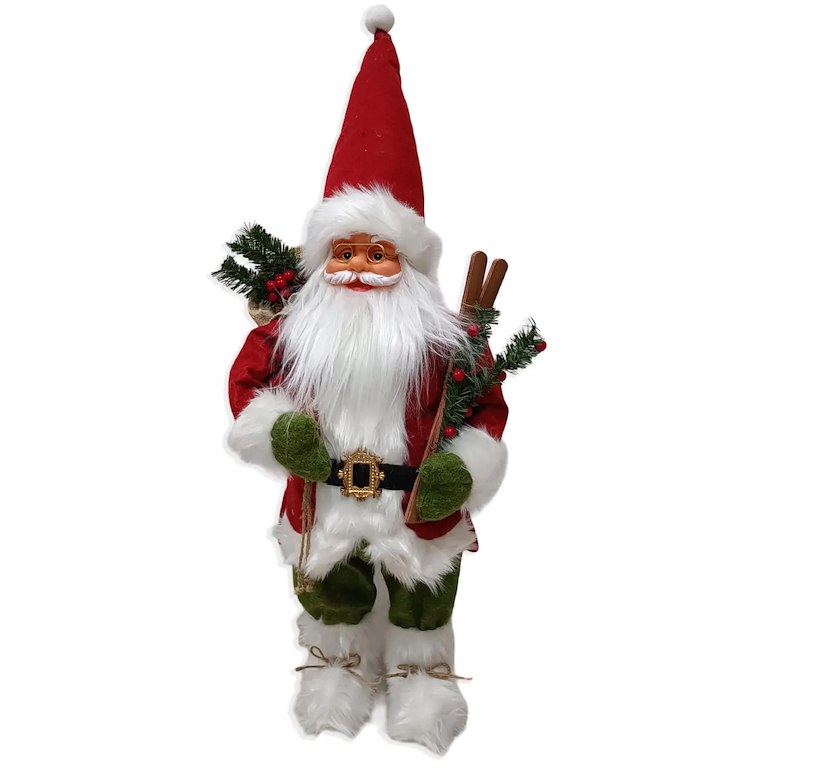 Dueesse Novogodišnja figura Deda Mraz, 80 cm, Crvena