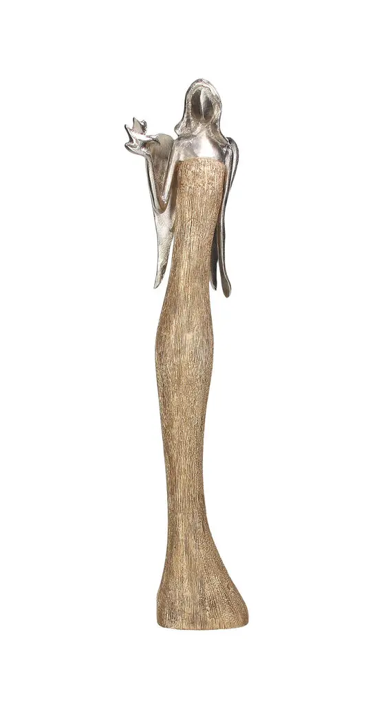 Tognana Dekorativna figura Anđeo sa pticom, 56 cm, Zlatne boje