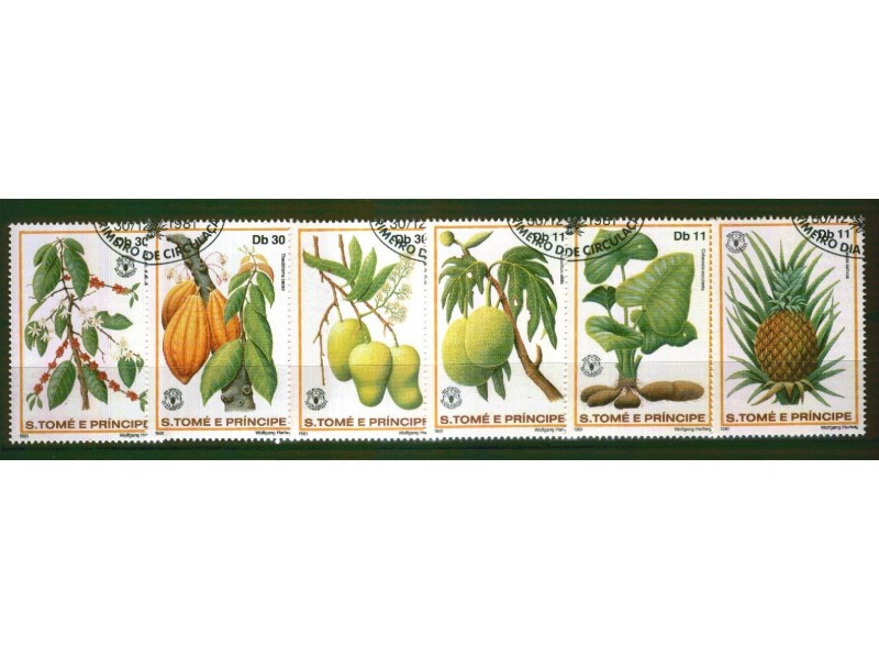 281 - St.Tome e Principe- Flora - Voće -žigosana serija
