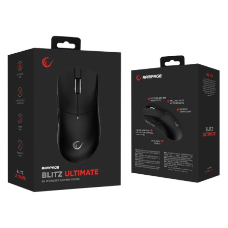 Miš WirelessBluetooth gaming Rampage BLITZ ULTIMATE 8K crni 41824