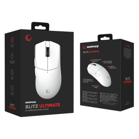 Miš WirelessBluetooth gaming Rampage BLITZ ULTIMATE 8K beli 41444