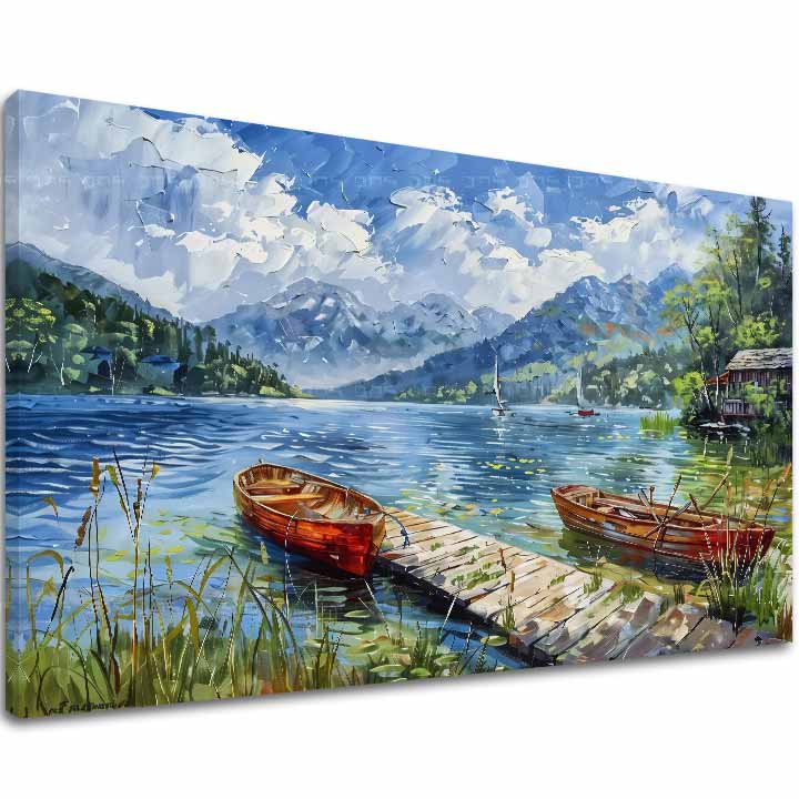 Pejzaž Na Platnu Slika Mesto Za Odmor | Dovršeno Rukom Umetnika