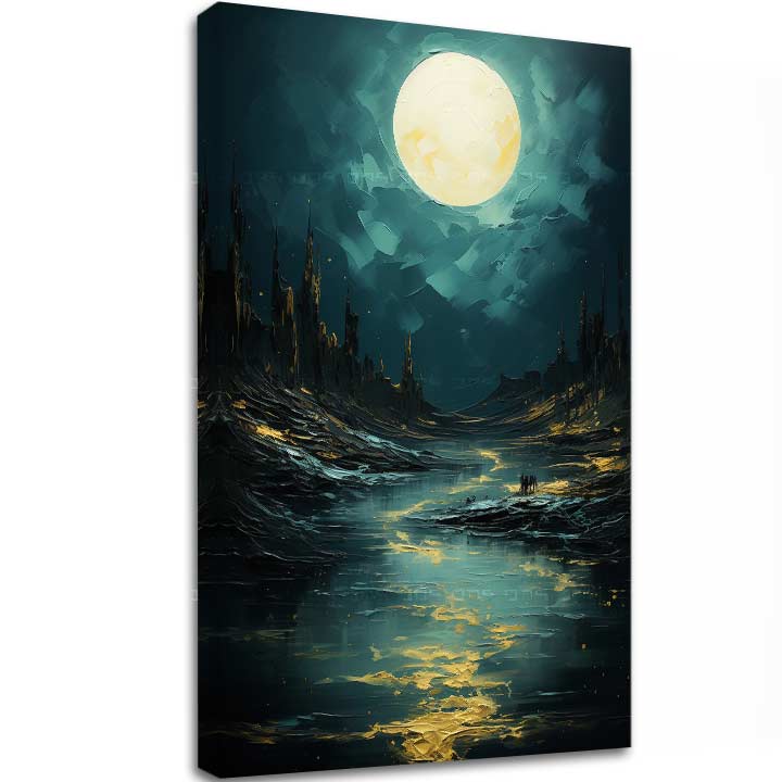 Moderan Zidni Dekor Mesec Nad Misterioznim Stenama - PREMIUM ART