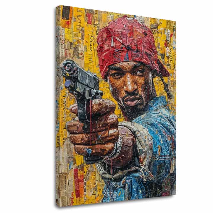 Image TUPAC SHAKUR - Rap Gangster | Dovršeno Rukom Umetnika
