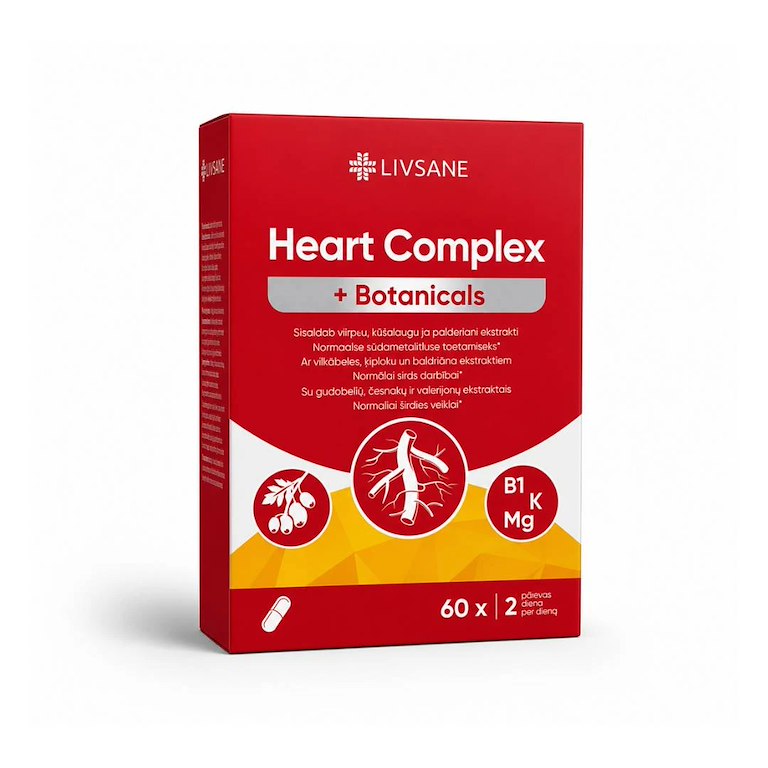 LIVSANE Heart Complex+Botanicals 60 Kapsula za Srce i Kardiovaskularni Sistem