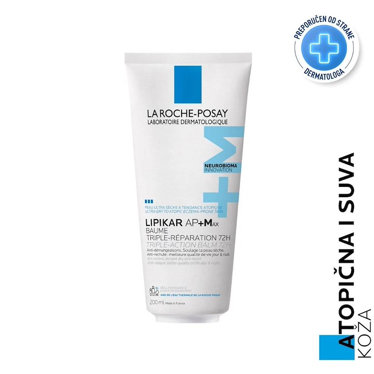 La Roche-Posay LIPIKAR AP+MAX Revitalizirajući Balzam za Veoma Suvu i Atopičnu Kožu 200 mL