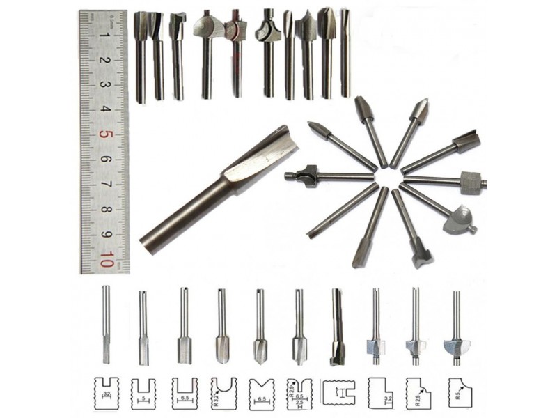 Set glodala za mini brusilicu presvučena titanijumom