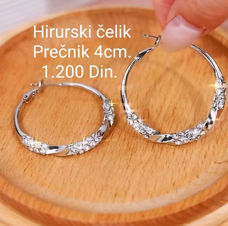 Elegantne minđuše alke – hirurški čelik - Materijal: hirurški čelik