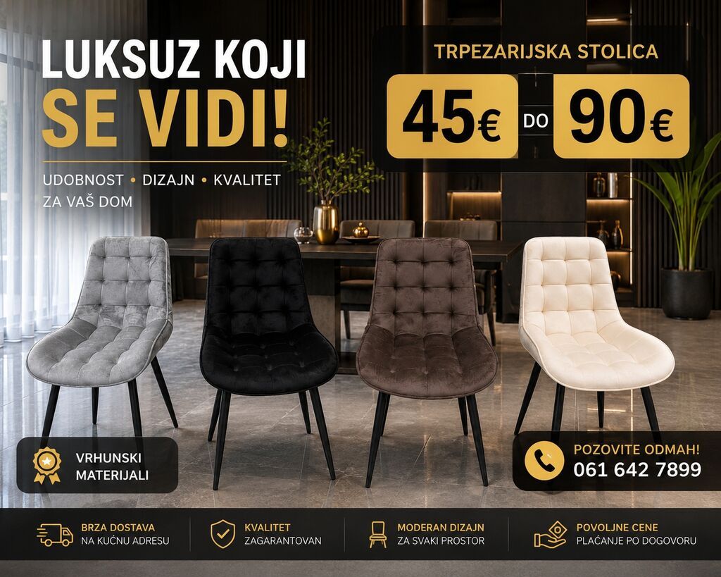 Trpezarijske stolice – luksuz koji se vidi! - Moderni dizajn sa