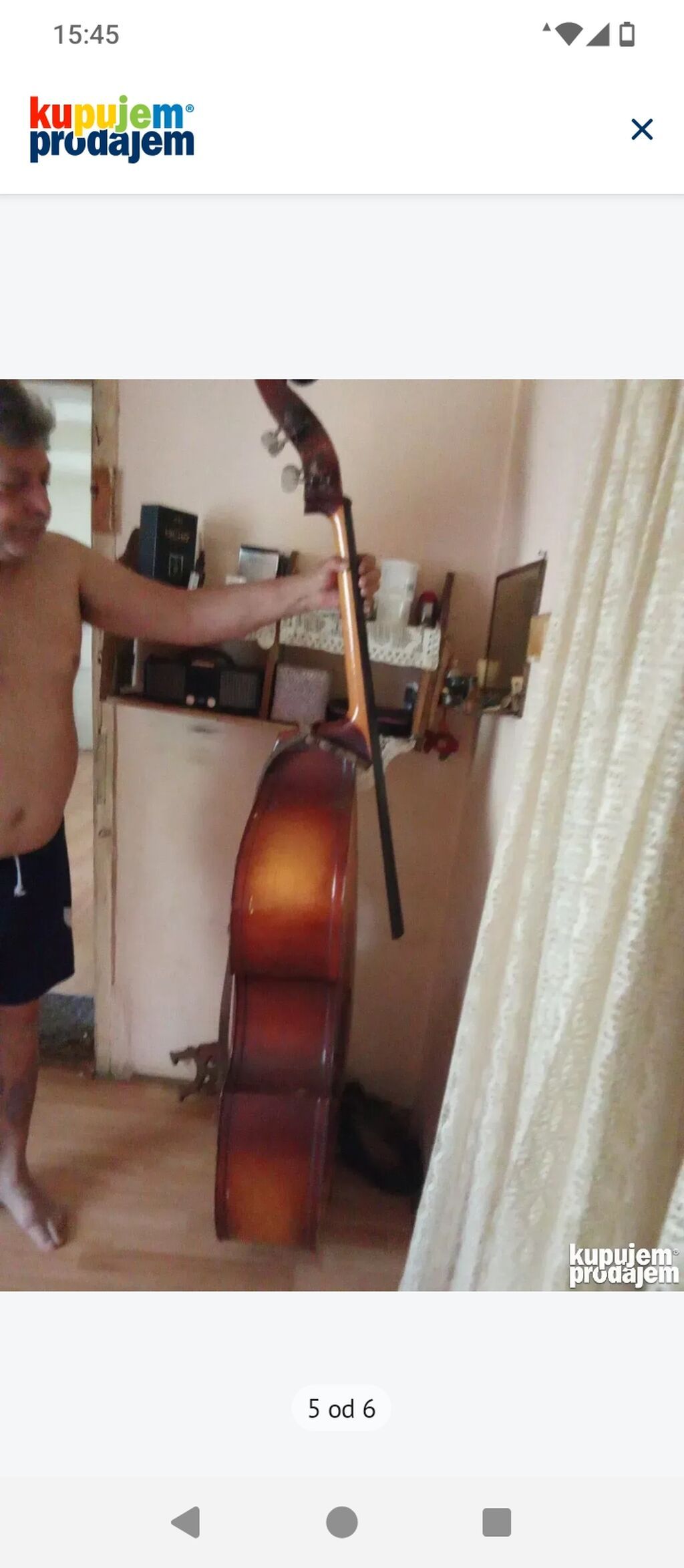 Kontrabas – akustični, drveni - Klasični akustični kontrabas sa