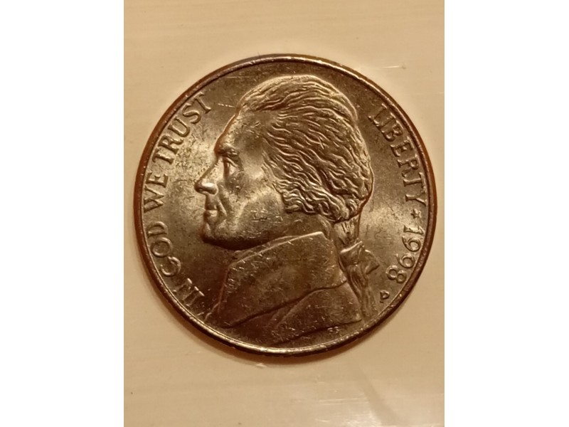 5 cents 1998g. P Jefferson unc