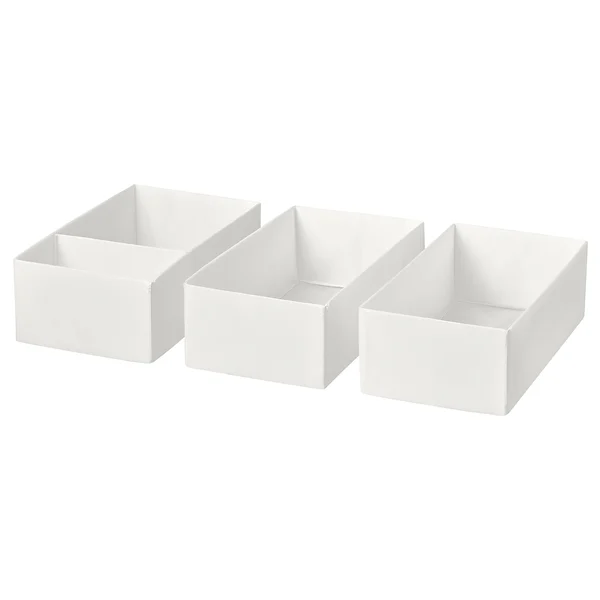 Set kutija, 3 kom., bela, 20x38x12 cm