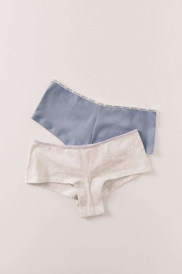 2er-Pack blau-graue Baumwoll-Boxershorts