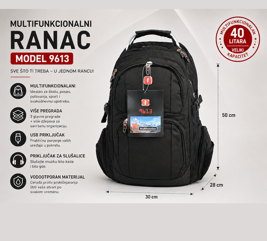 Multifunkcionalni   ranac 9613 USB