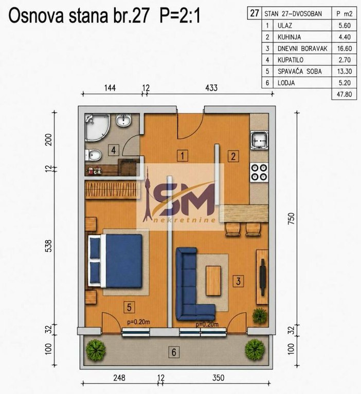 Dvosoban stan, Beograd - Žarkovo | Prodaja · 48m² · 133.840€