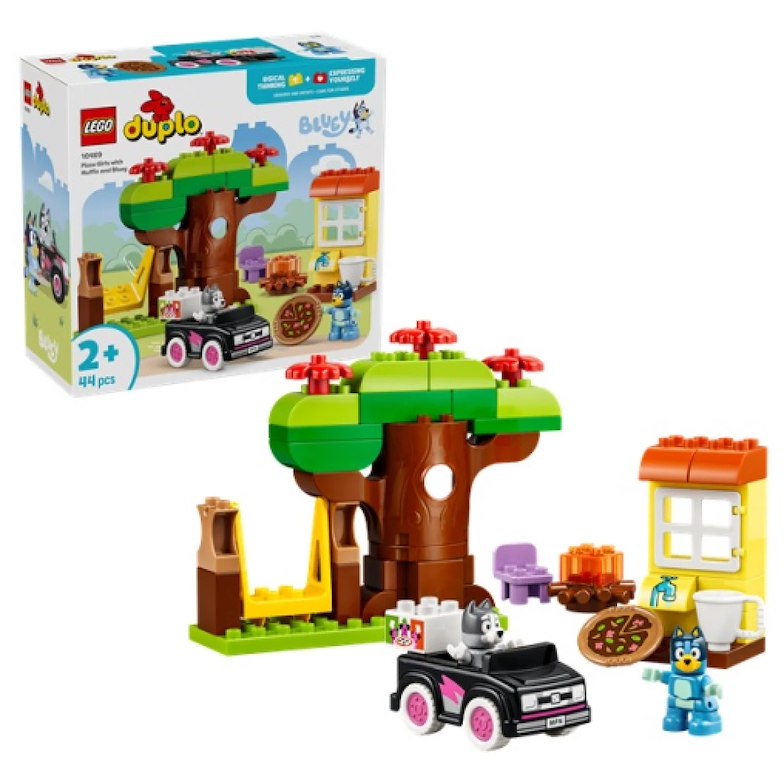 LEGO DUPLO BLUEY PIZZA GIRLS WITH MUFFIN AND