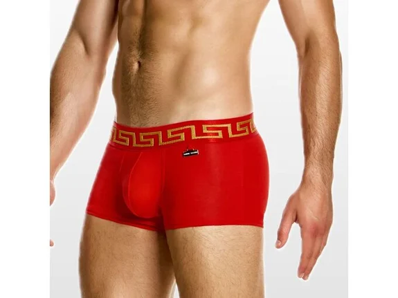 Modus Vivendi bokseri klasični s grčkim ornamentom na pojasu muški crvena - XL