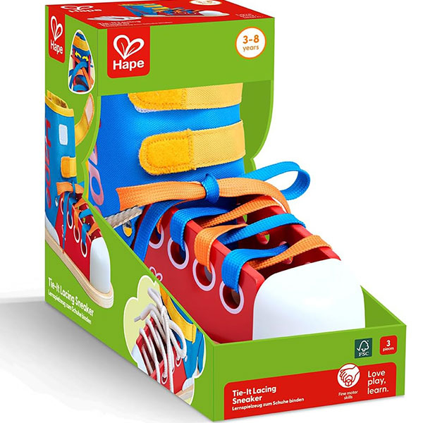 Vezivanje pertli drvena igračka Hape Toys 22003497