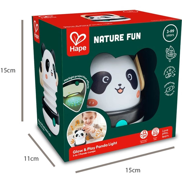 Lampa 3u1 Glow&Play Panda Hape Toys 22003532