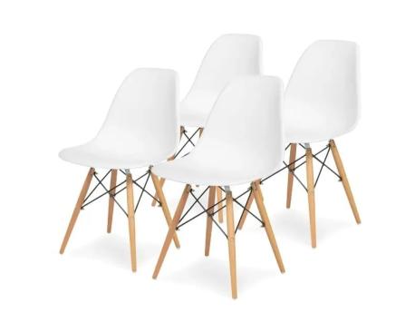 Lemon Planet Set plastičnih trpezarijskih stolica 4 kom Aurora bela Lemon 25-KS005SET