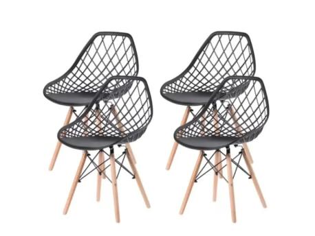 Lemon Planet Set trpezarijskih plastičnih stolica 4 kom Skandi crna Lemon 25-KS009SET