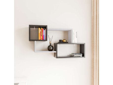 HANAH HOME Zidna polica Ayder Anthracite White