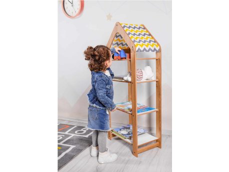 HANAH HOME Višenamenska polica Multipurpose Shelves 4 Natural White Yellow