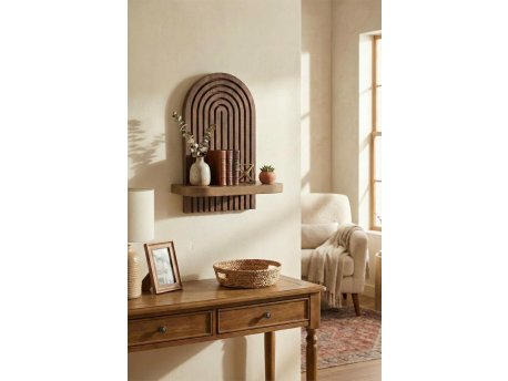 HANAH HOME Zidna polica Artmtkwll1D Wenge